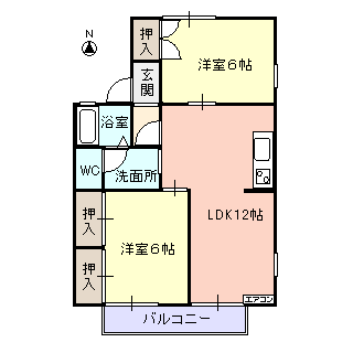 JA山形市不動産センター｜jsa013_101｜カーサ ロイヤルB棟101号｜2LDK｜57000円