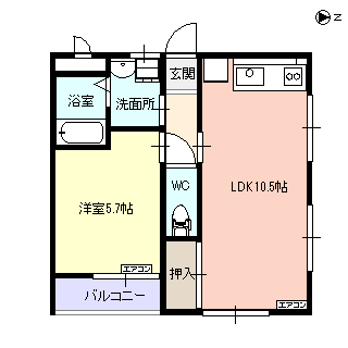 JA山形市不動産センター｜jsa070_103｜エコアパートメント五日町103号｜1LDK｜55000円
